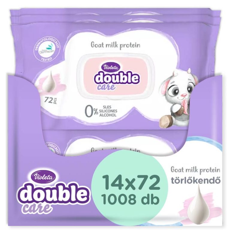 Violeta Goat Milk protein ápoló nedves törlőkendő visszazárható ...