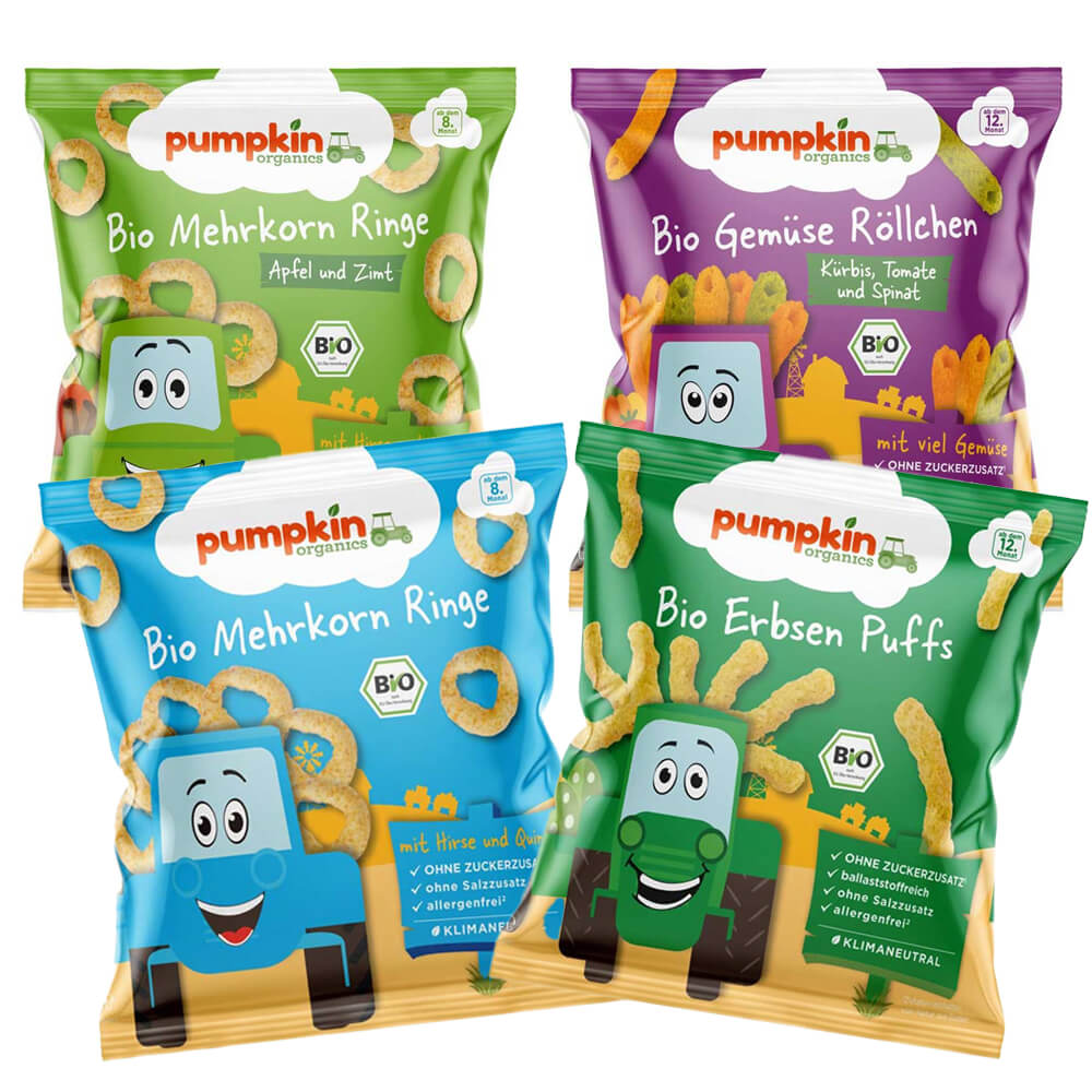 Pumpkin Organics Bio Snack Csomagajánlat 8/12 hónapos kortól 4x 20 g ...
